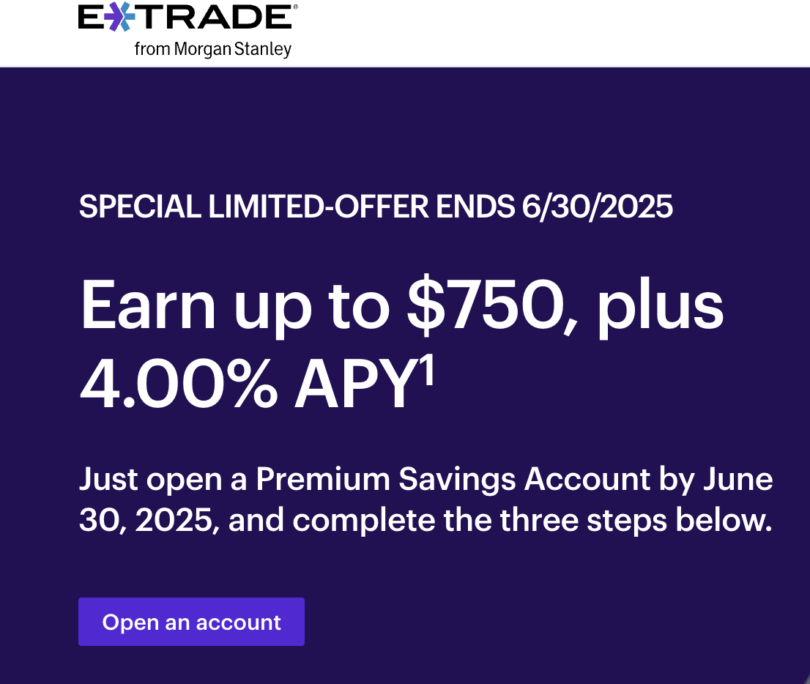 [Expired][YMMV] E*Trade $250-$750 Savings Bonus (Requires $25k-$75k Deposit) - Doctor Of Credit
